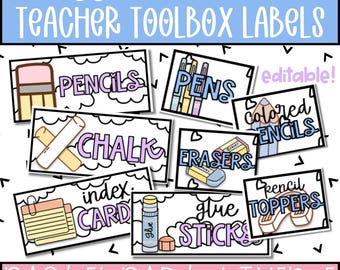 Pastel Teacher Toolbox Labels: Editable Classroom Decor (digital ...