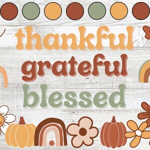 Retro Thanksgiving Bulletin Board for Elementary Classroom, Hallway ...