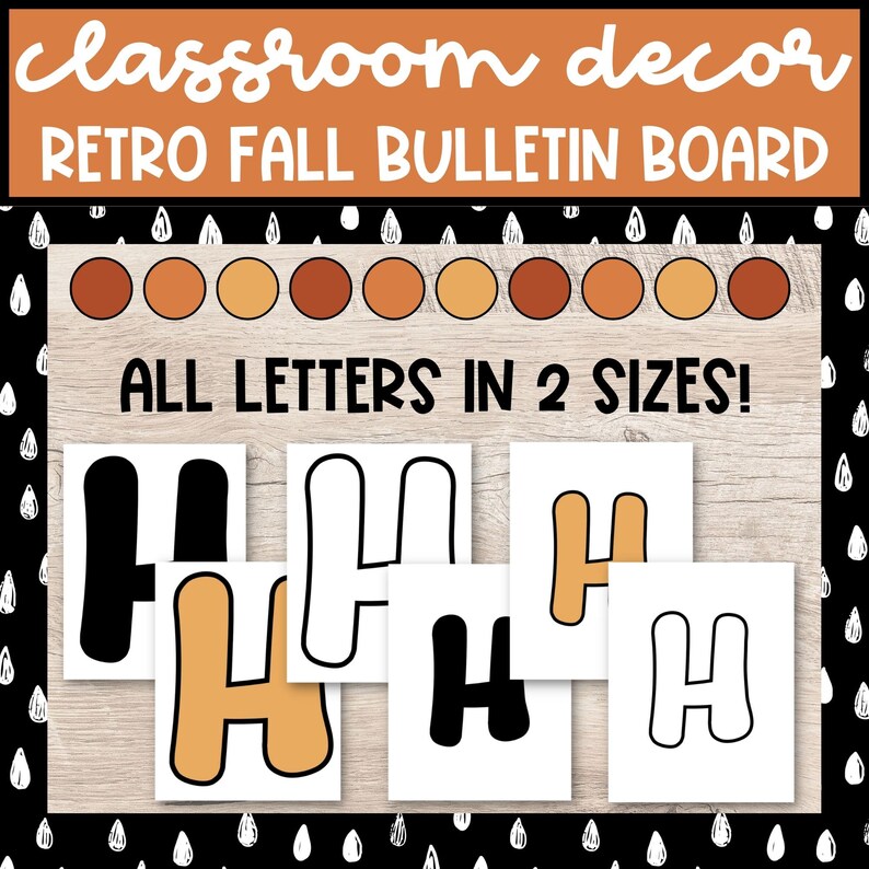 Retro Fall Bulletin Board, DIY Classroom Bulletin Board Door Decor ...