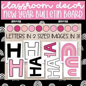 Retro Groovy New Year 2025 Bulletin Board Kit for January Door Decor ...