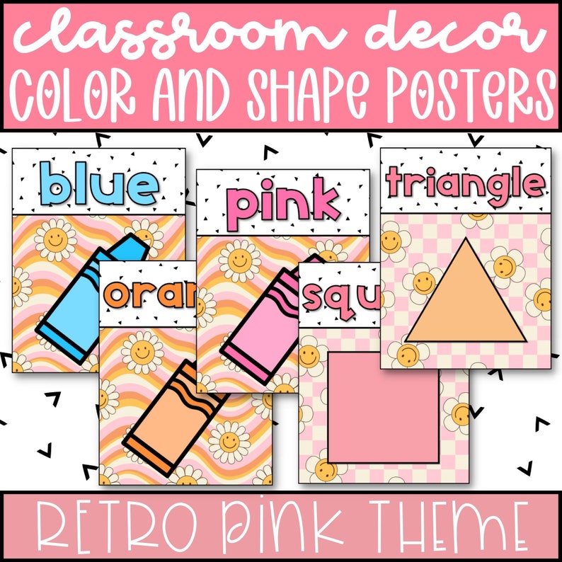 Color and Shape Posters for Classroom Retro Classroom Decor - Etsy
