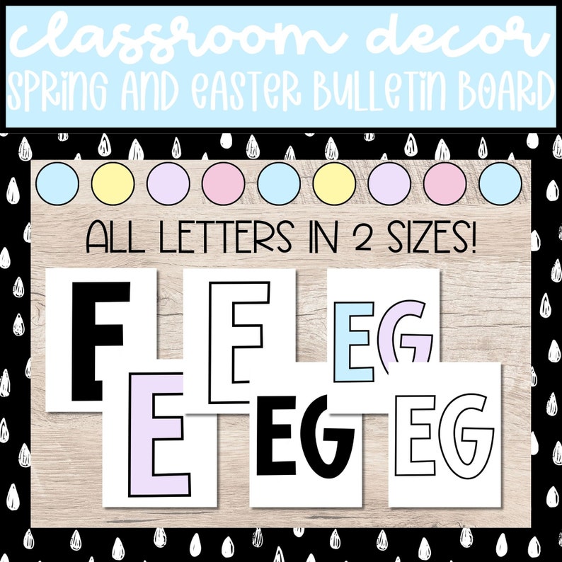 DIY Retro Spring and Easter Egg Bulletin Board Kit, March April Door ...