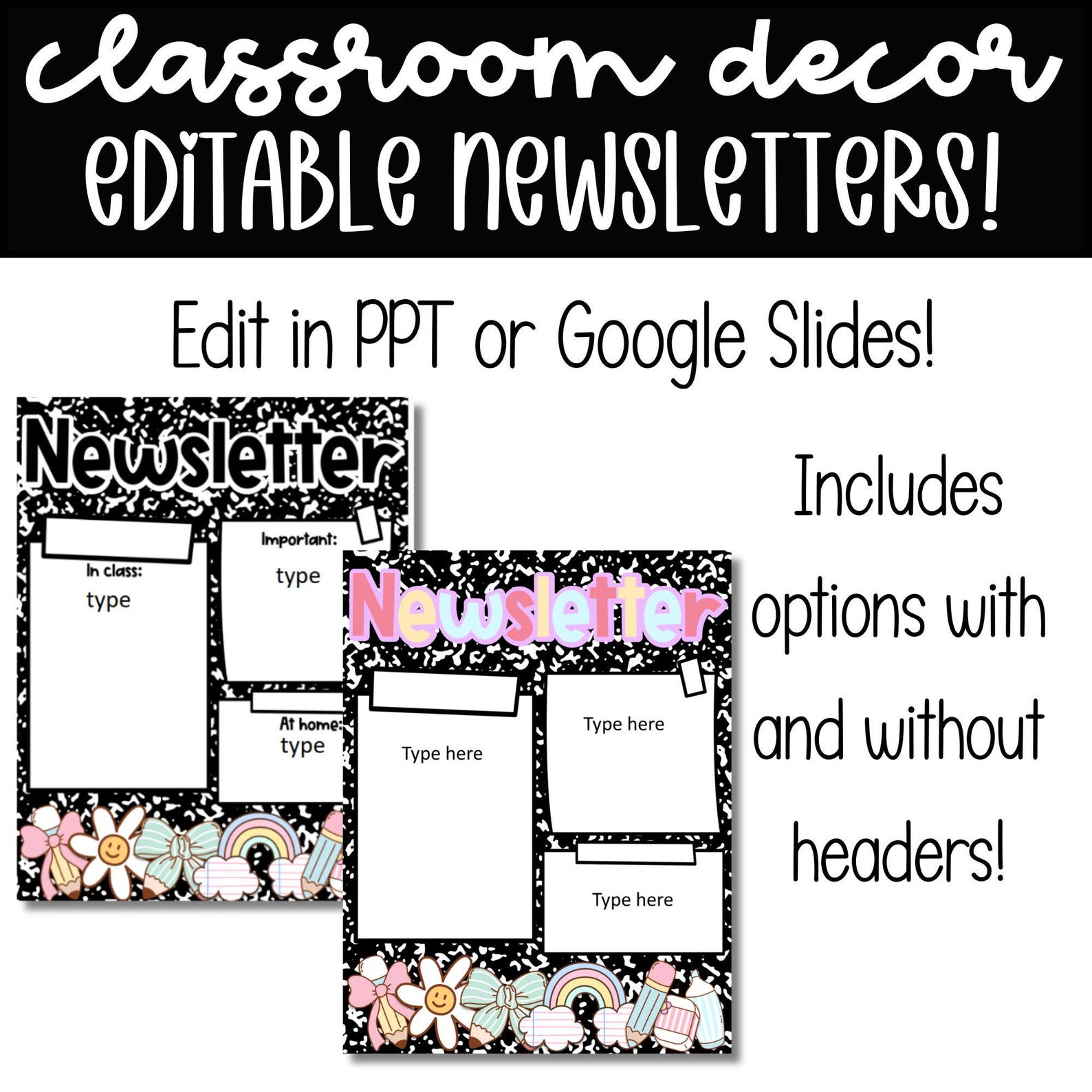 Editable Teacher Newsletter Templates, Classroom Communication (digital ...