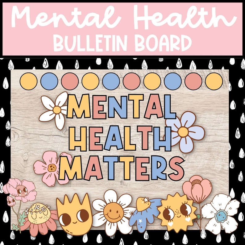 Retro Mental Health Matters Bulletin Board Decor (digital Download) - Etsy