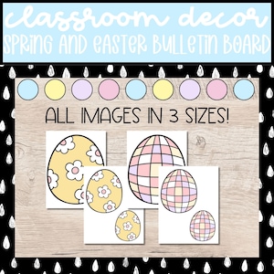 DIY Retro Spring and Easter Egg Bulletin Board Kit, March April Door ...