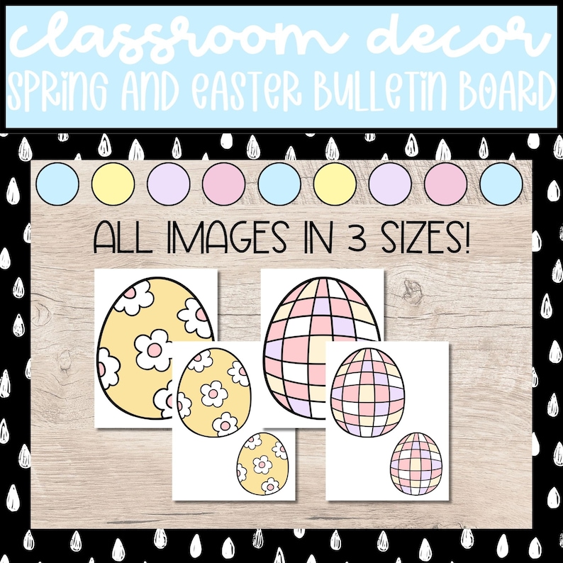 DIY Retro Spring and Easter Egg Bulletin Board Kit, March April Door ...