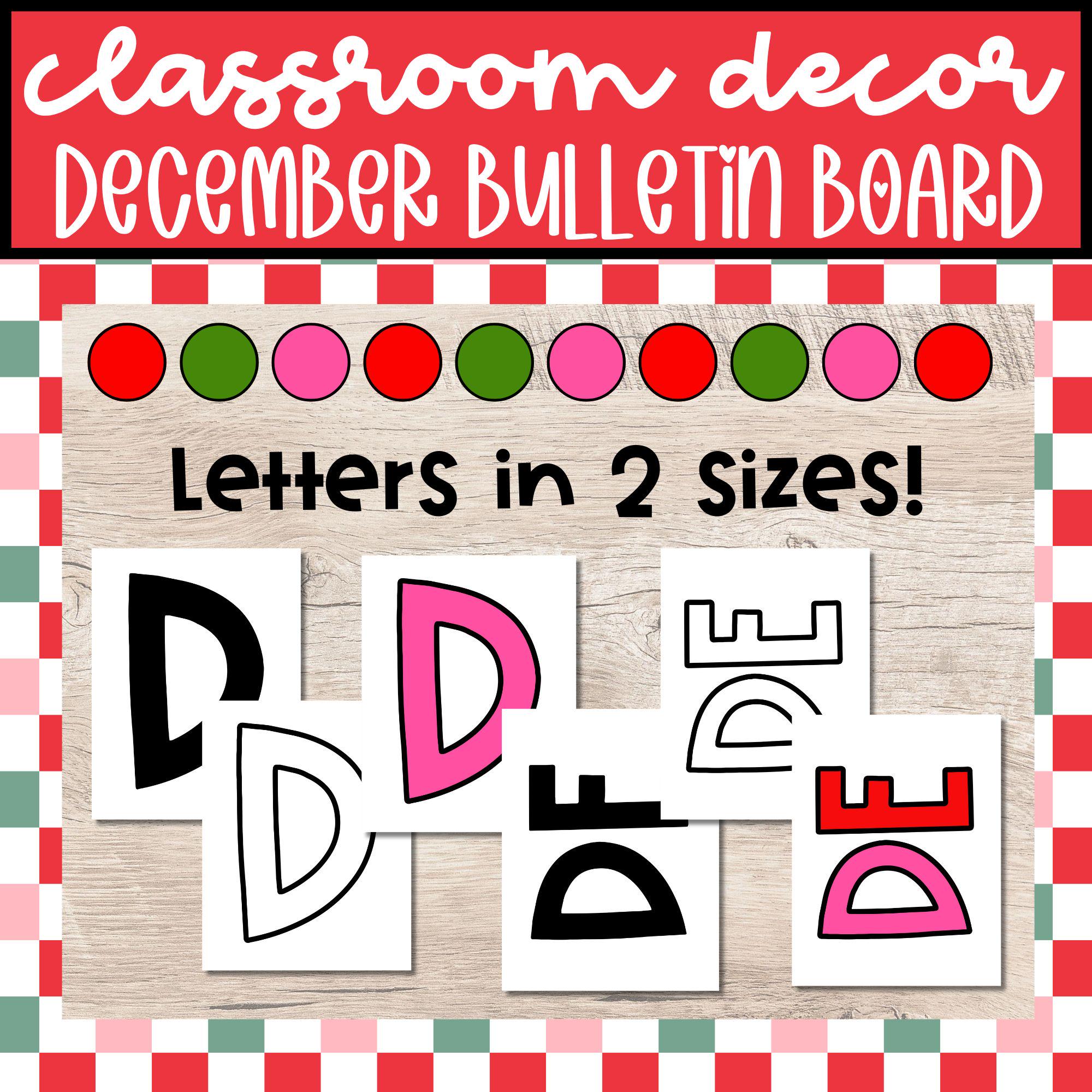 Reindeer Christmas Bulletin Board Kit: December Door Decor With Borders ...