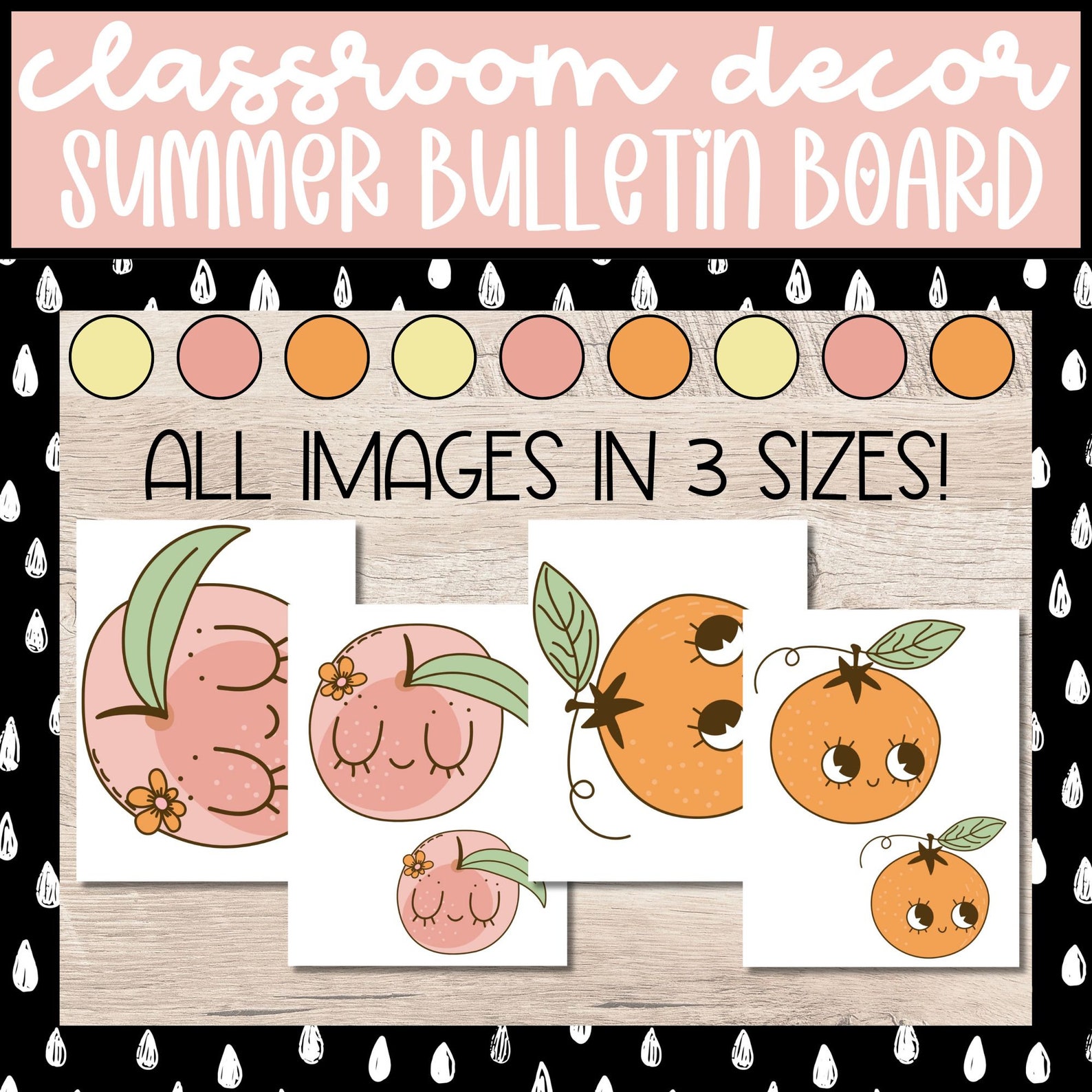 Retro Summer Bulletin Board Kit, Bright and Peachy, May and June Door ...