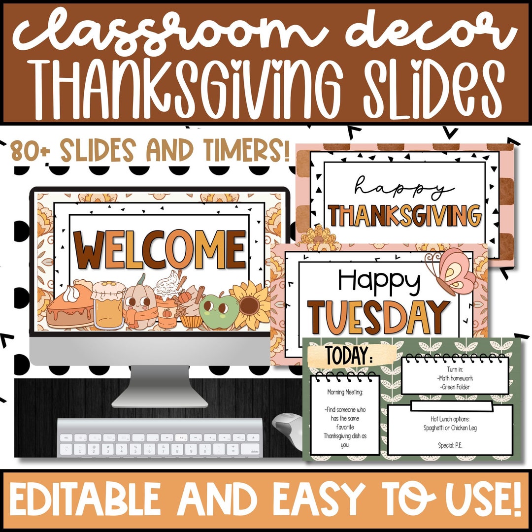Thanksgiving Classroom Slides, Daily Templates for Google Slides ...