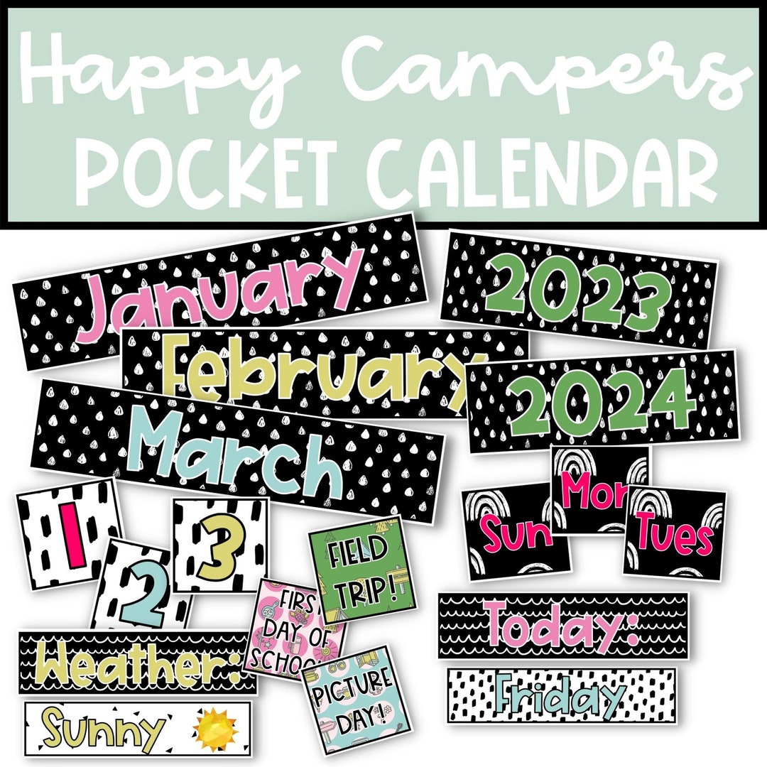 EDITABLE Pocket Chart Calendar for Classroom, Camp Classroom Decor ...
