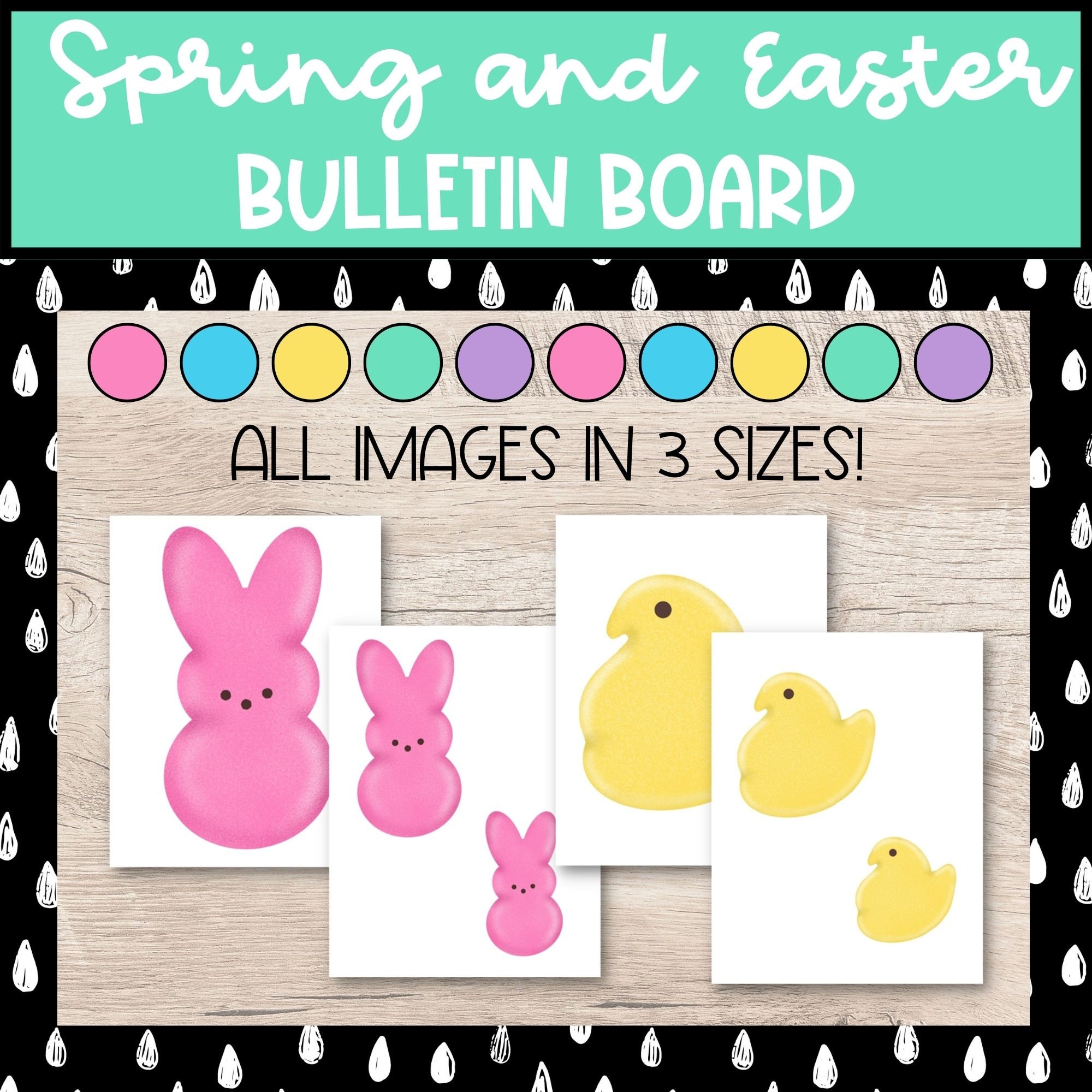 Spring Easter Peeps Bulletin Board Kit, Classroom Decor (digital ...