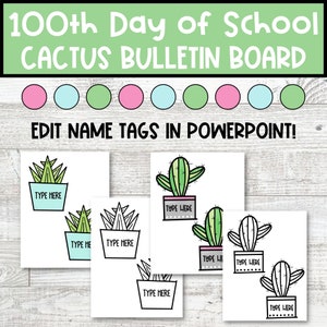 100 Days Sharper DIY 100th Day of School Bulletin Board With Editable ...