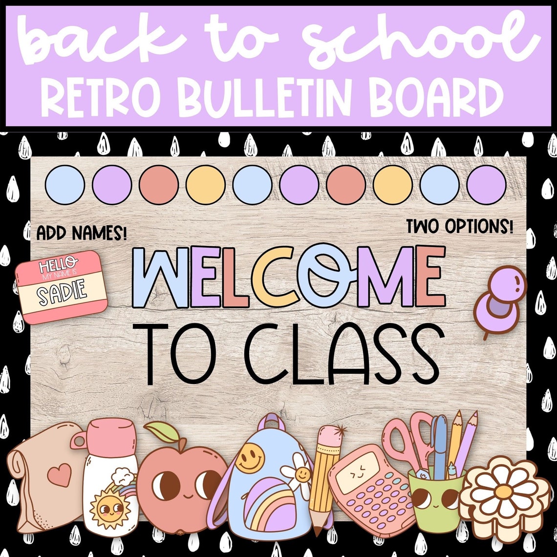 Retro Back to School Bulletin Board for Retro Classroom Decor - Etsy
