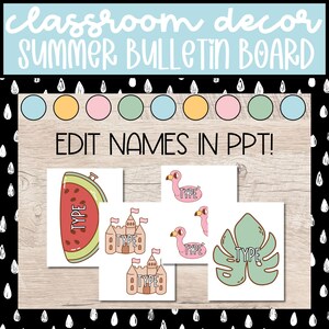 Retro Summer Beach Vibes Bulletin Board Kit, May and June Door Decor ...
