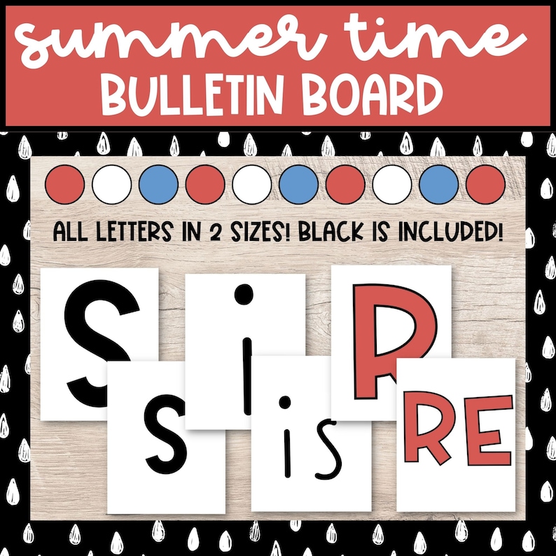 Retro Summer 4th of July Bulletin Board Kit June and July - Etsy