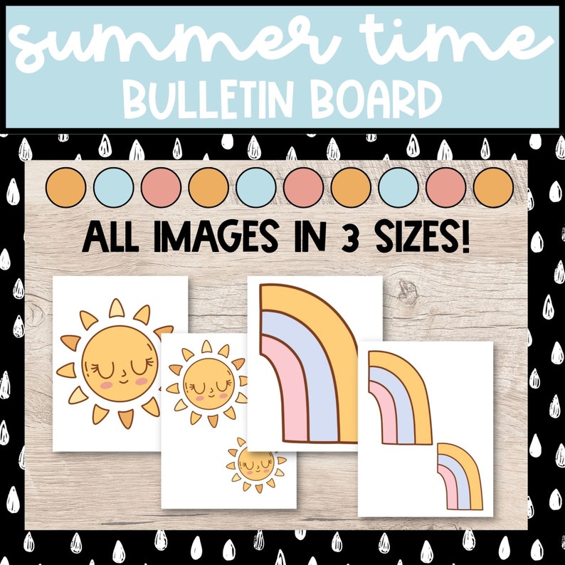 Retro Summer Bulletin Board Kit Sunshine April and May Door - Etsy