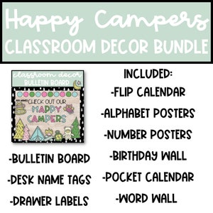 Camping Classroom Decor Bundle, Back to School Classroom Decor, Camp ...