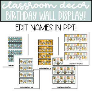 Birthday Bulletin Board, EDITABLE Birthday Wall Display for Classroom ...