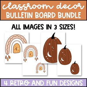 Retro Fall and Halloween Bulletin Board Kit, September October Door ...