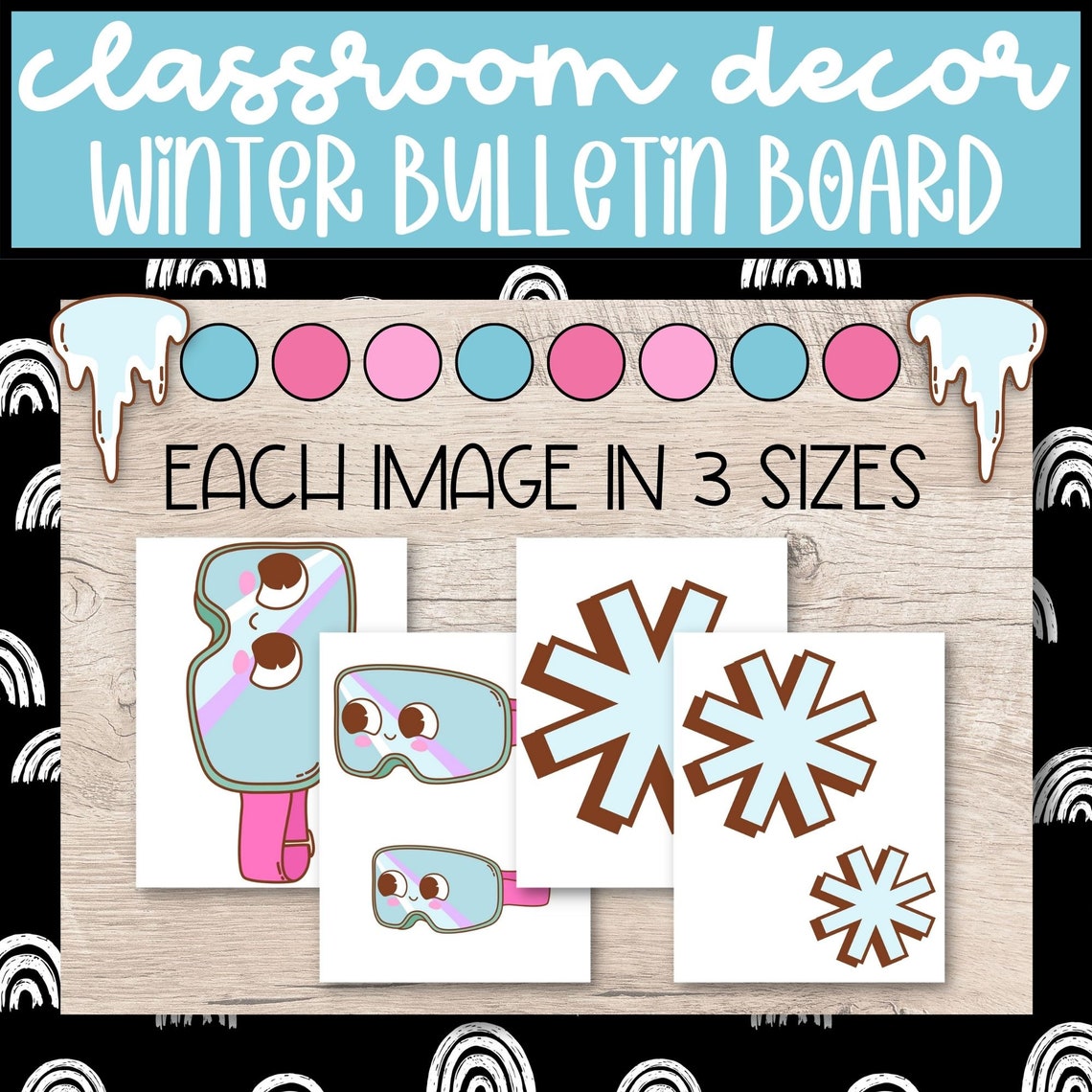 Retro Winter Bulletin Board for January Door Decor, Winter Classroom ...