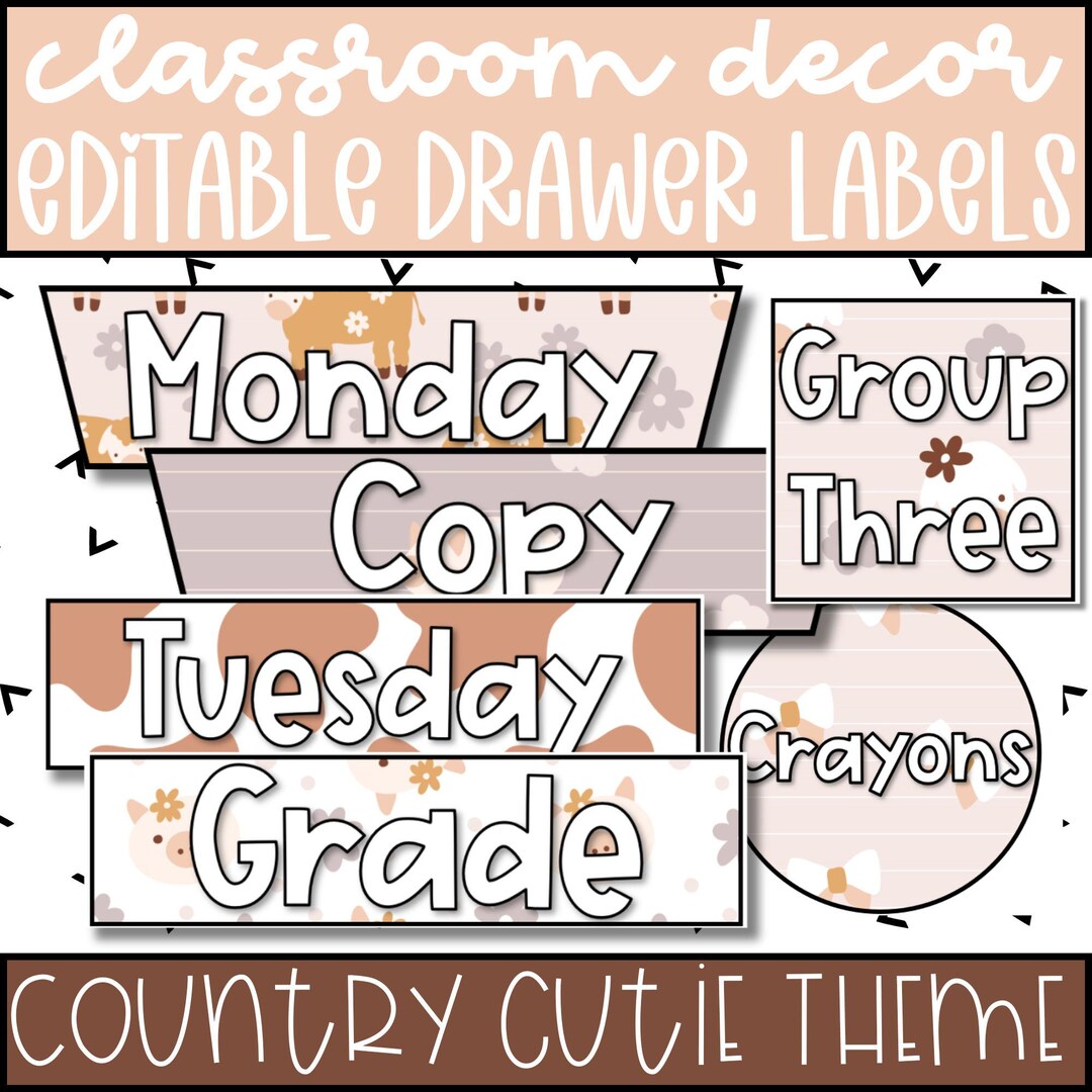 Editable Classroom Labels, 10 Drawer Cart Labels, DIY Classroom Decor ...