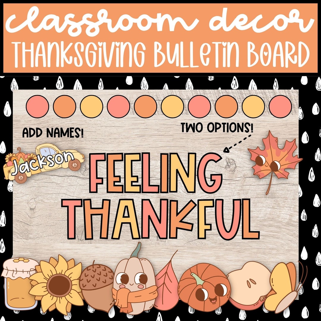 DIY Retro Thanksgiving Bulletin Board, November Bulletin Board Kit ...