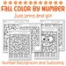 Kindergarten Worksheets for Number Practice, Fall Color by Number ...