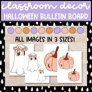 Retro Halloween Bulletin Board, Printable Fall Classroom Decor, Retro ...