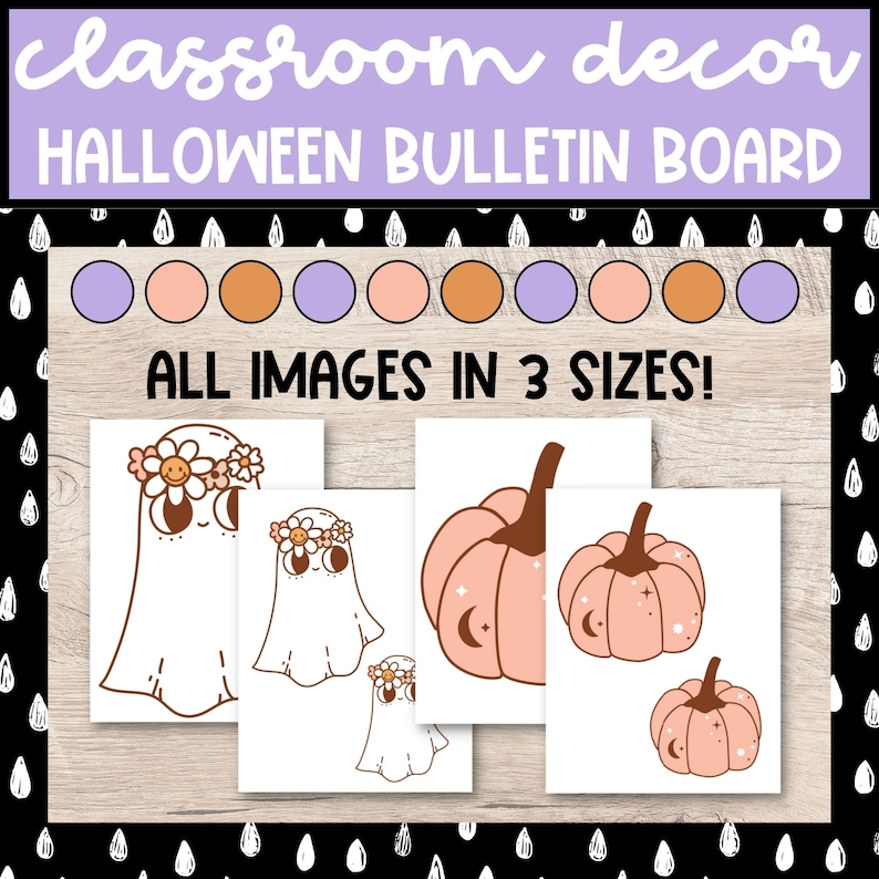 Retro Halloween Bulletin Board Printable Fall Classroom - Etsy