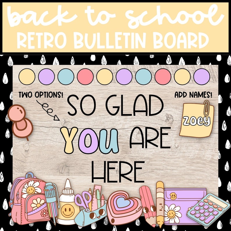Retro Back to School Bulletin Board Decor Bundle (digital Download) - Etsy