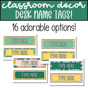EDITABLE Desk Name Tags for Classroom, Lemon Farmhouse Classroom Decor ...