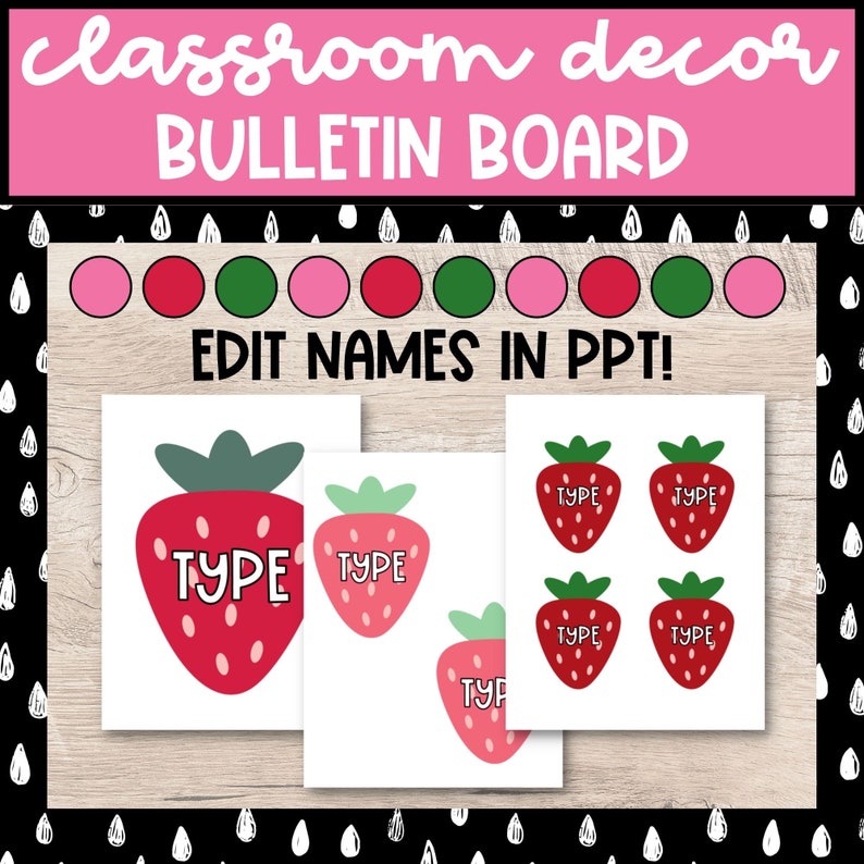 Strawberry Bulletin Board, Berry Sweet Classroom Decor (DIY Printable ...