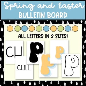 Retro Spring and Easter Peeps Bulletin Board Kit With Name Tags, March ...