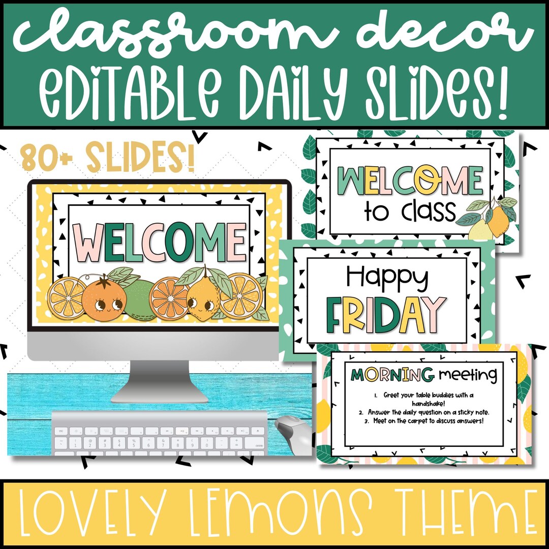 Daily Slides Templates for Google Slides and Powerpoint, Lemon Themed ...