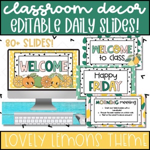 Daily Slides Templates for Google Slides and Powerpoint, Lemon Themed ...