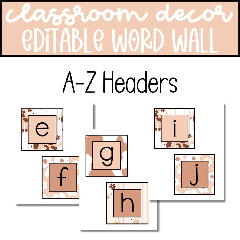 Western Cowgirl Classroom Decor, Editable Word Wall, Sight Word Cards ...