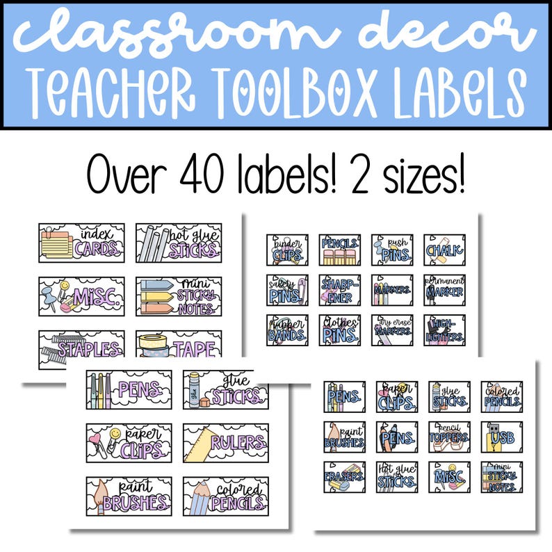 Editable Pastel Teacher Toolbox Labels, Classroom Decor (digital ...