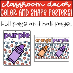 Crayon Color and Shape Posters for Classroom, Patriotic Classroom Decor ...
