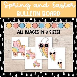 Retro Spring and Easter Bulletin Board Kit With Jelly Bean Name Tags ...