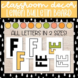 Summer Lemon Bulletin Board Kit, May and June Door Decor, Printable DIY ...