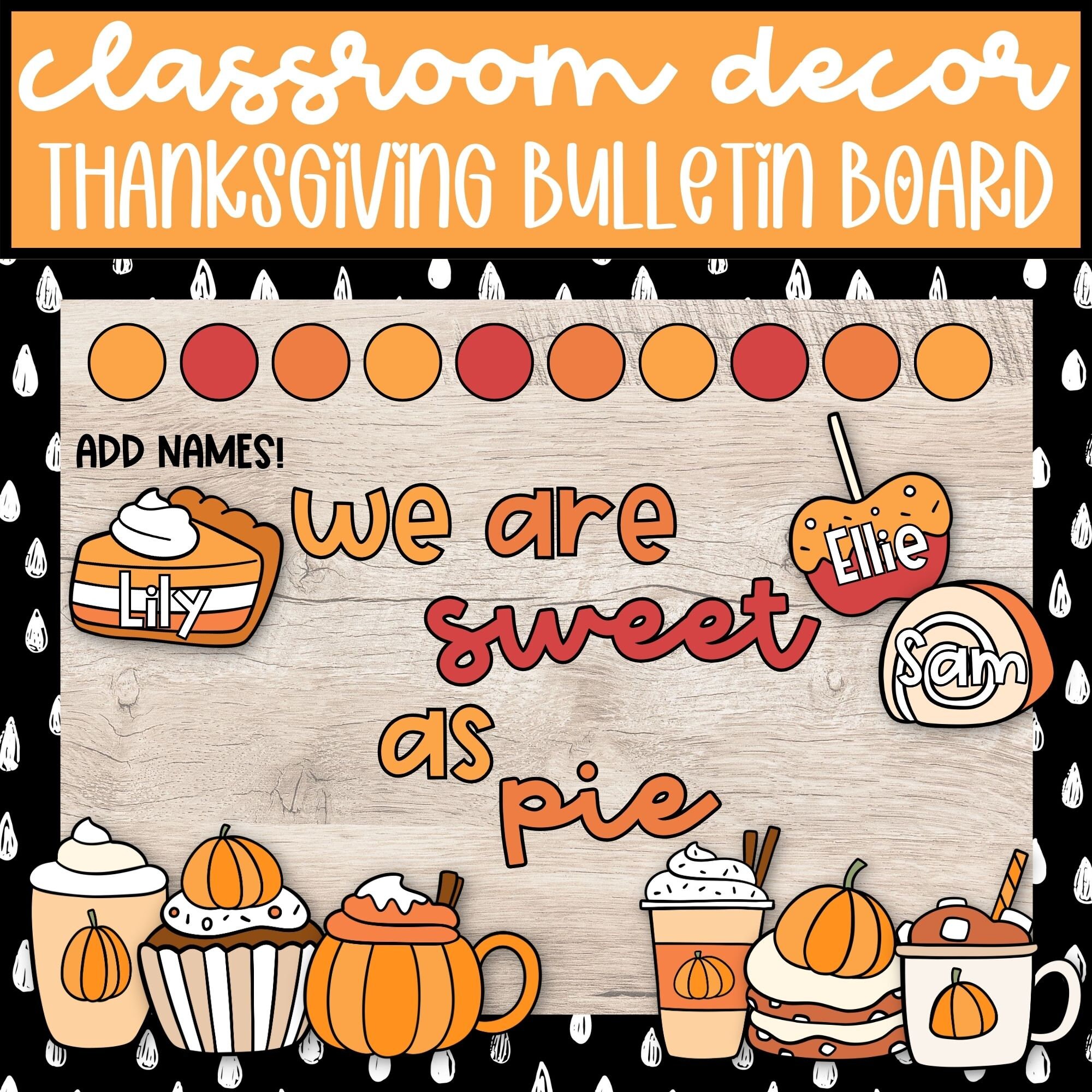 DIY Retro Thanksgiving Bulletin Board Bundle, November Bulletin Board ...