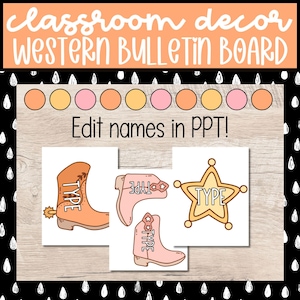 DIY Retro Cowgirl Bulletin Board Kit, Western Classroom Door Decor ...