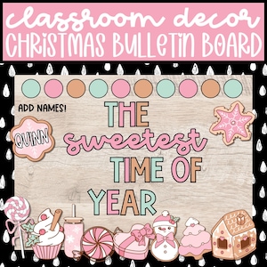 Christmas Sweets Bulletin Board for Classroom, Winter Door Decor, Retro ...
