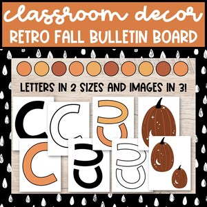 Retro Fall Bulletin Board, DIY Bulletin Board Kit, Pumpkin Bulletin ...