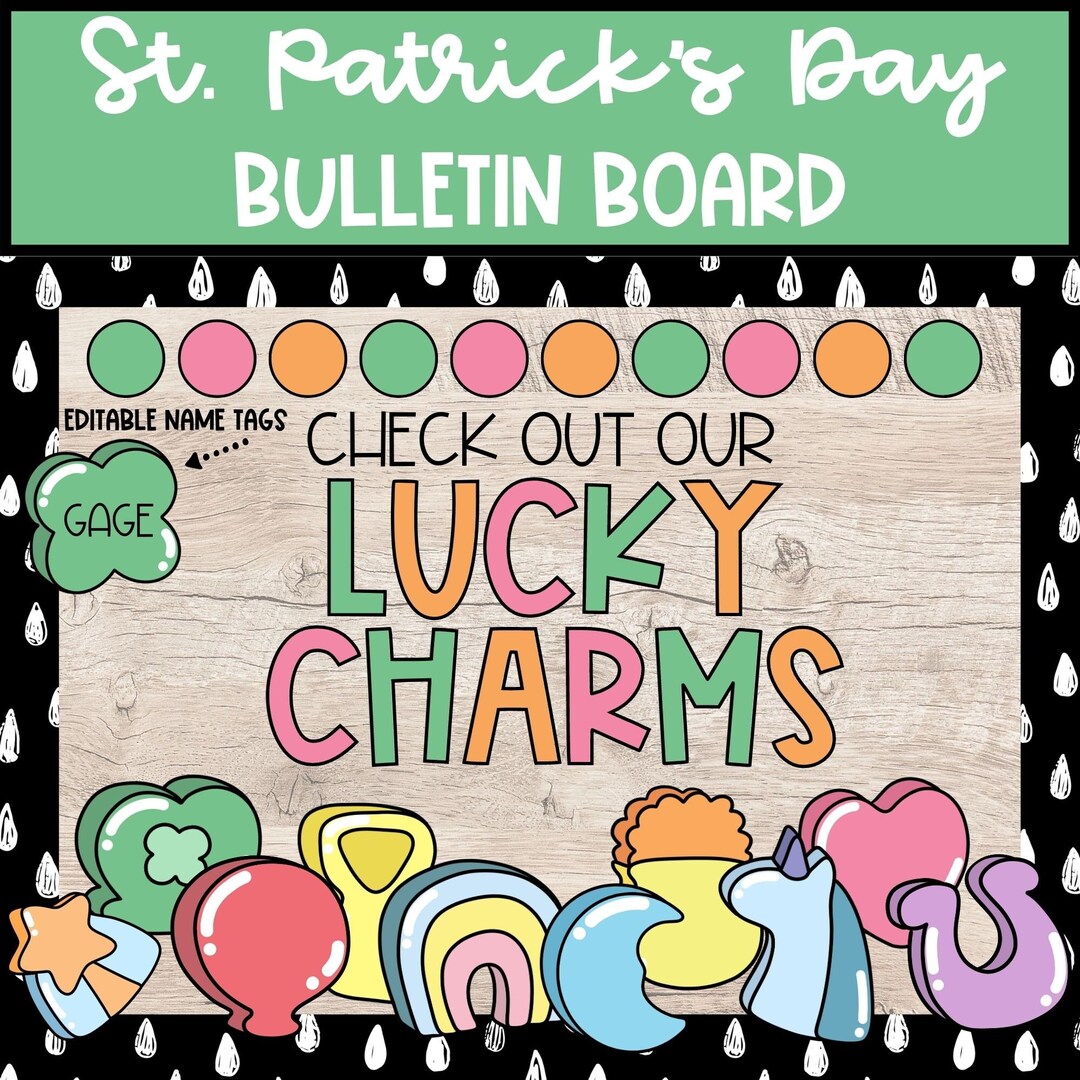 DIY St. Patrick's Day Lucky Charms Bulletin Board Kit and - Etsy
