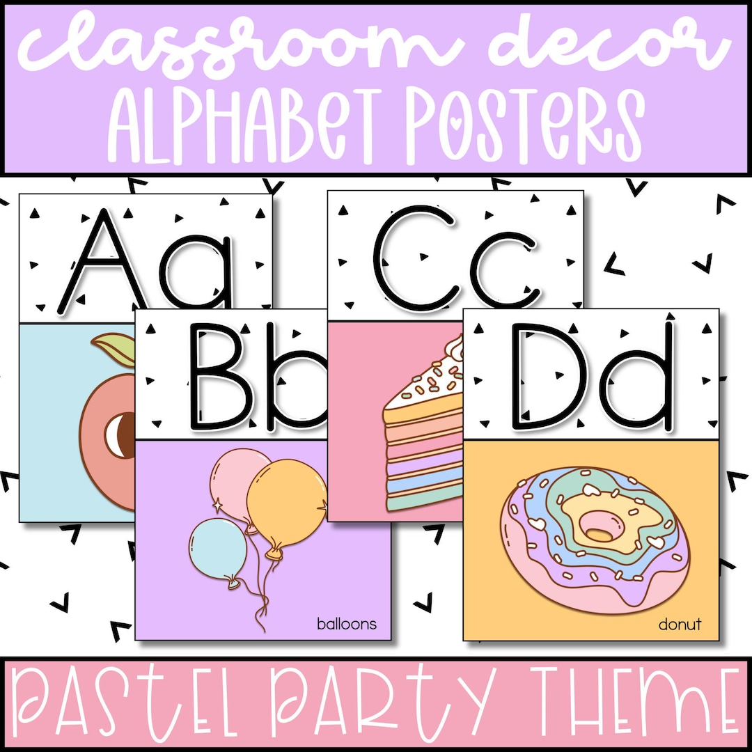 Retro Pastel Alphabet Posters, Elementary Classroom Decor (digital ...