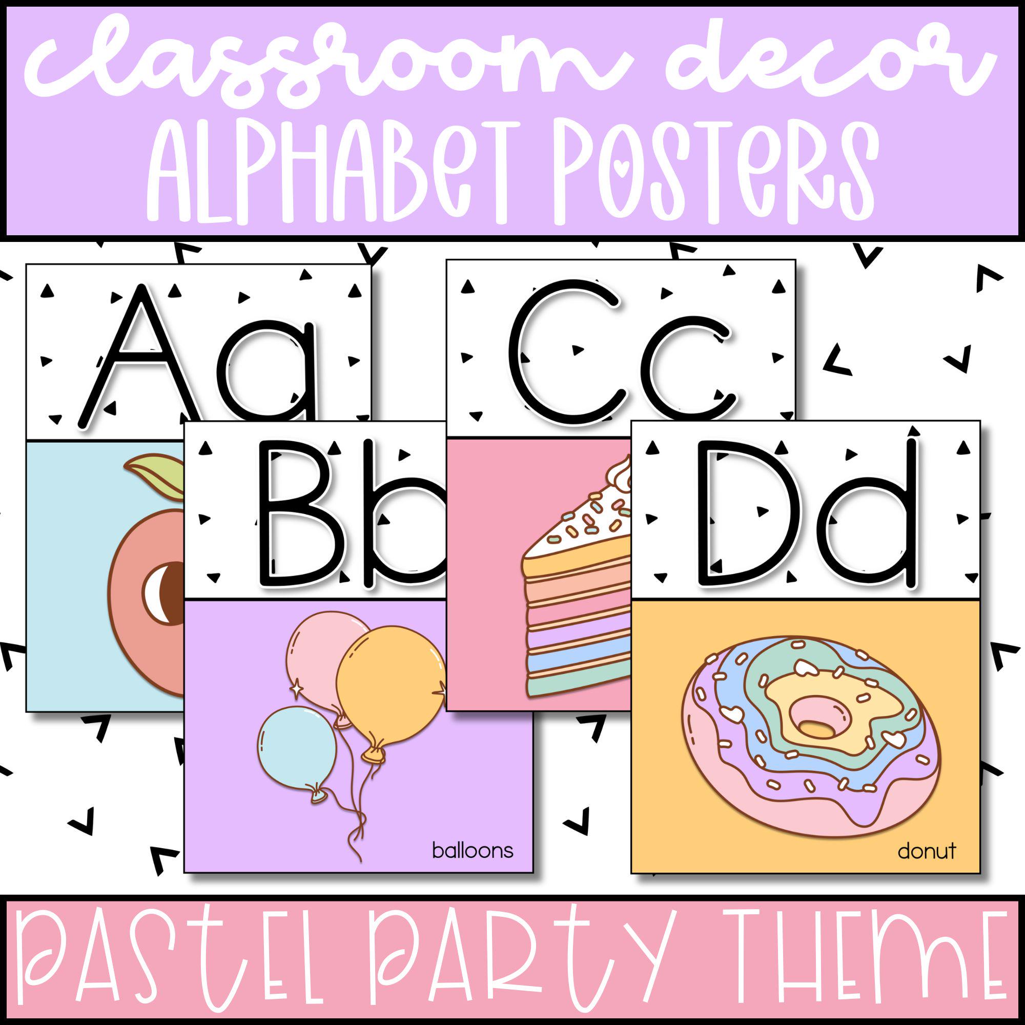 Retro Pastel Alphabet Posters, Elementary Classroom Decor (digital ...