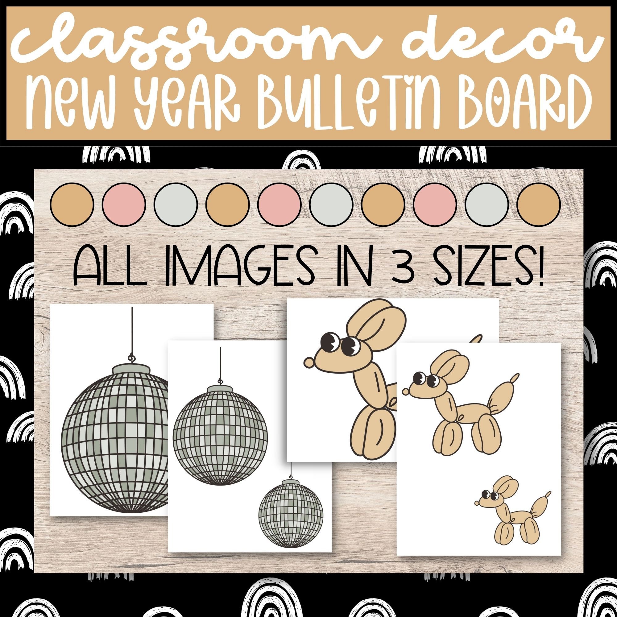 Retro Groovy New Year Bulletin Board Kit, Classroom Decor (digital ...