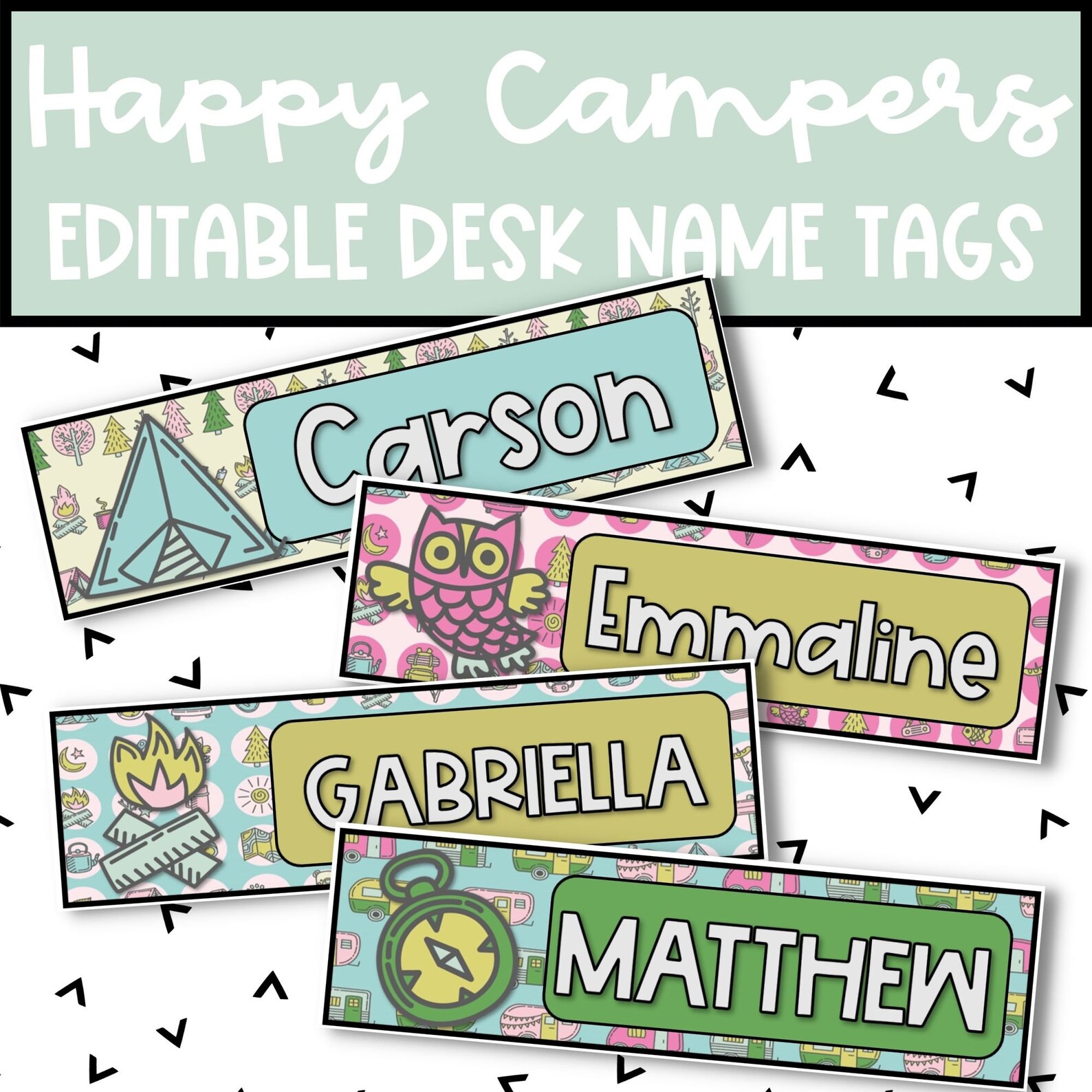 Camping Classroom Decor Bundle, Back to School Classroom Decor, Camp ...