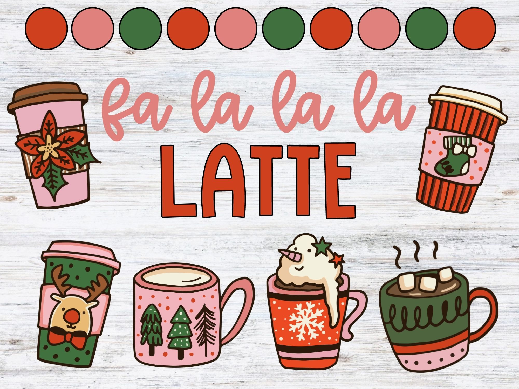 Latte Christmas Bulletin Board and Door Decor, Coffee Bulletin Board ...